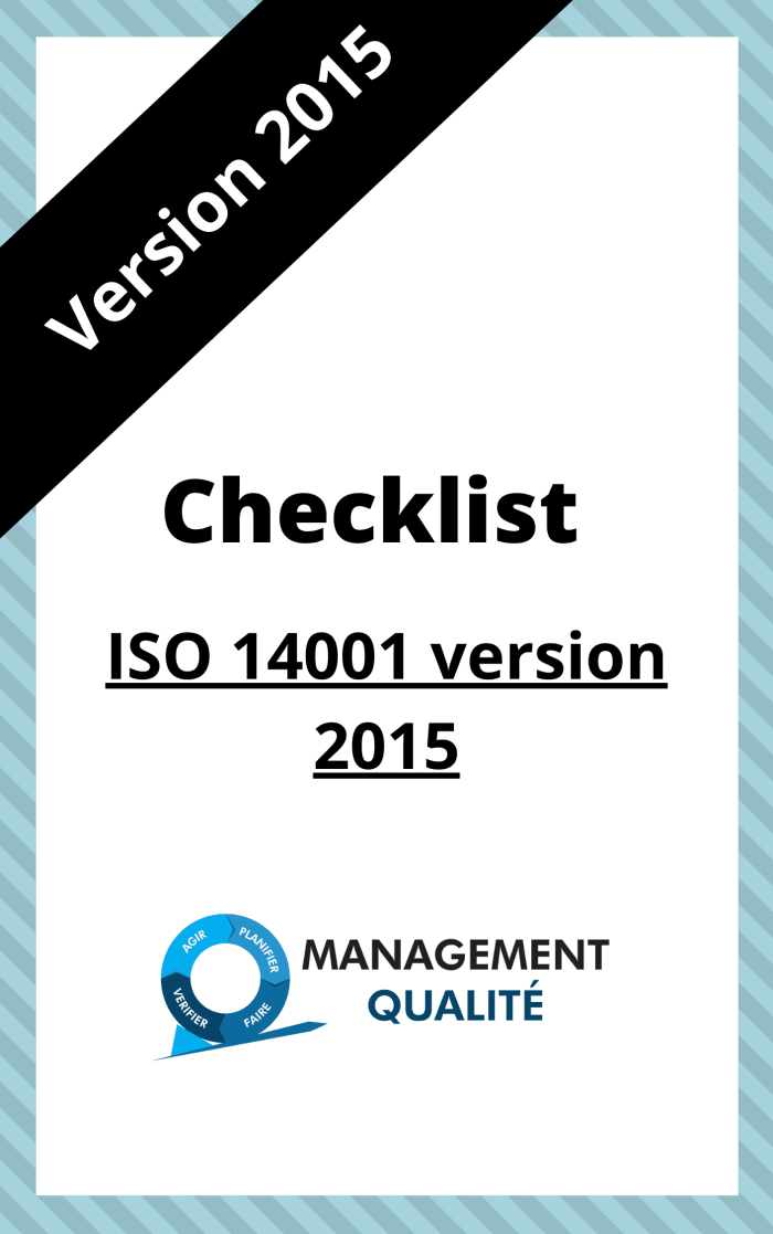 Checklist ISO 14001 version 2015 - Management Qualité